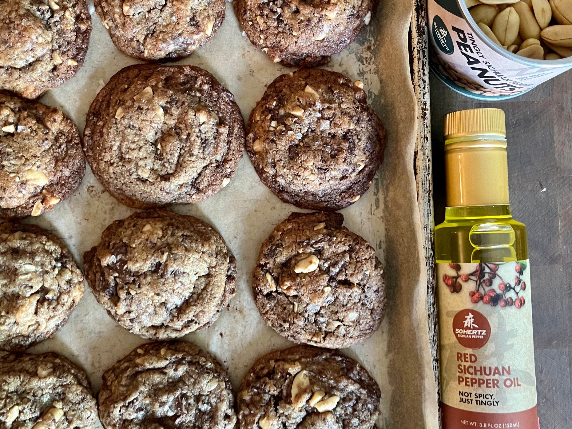 Tingly Sichuan pepper Adobo Chocolate Chip Cookies – 50Hertz Tingly Foods