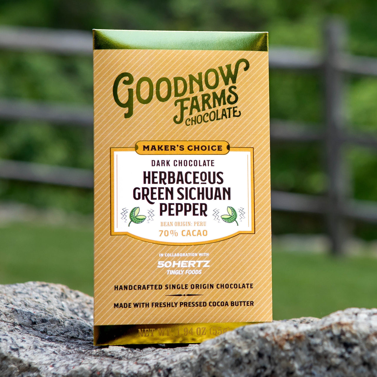 Herbaceous Green Sichuan Pepper Dark Chocolate – 50Hertz Tingly Foods