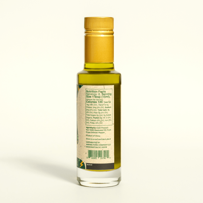Green Sichuan Pepper Oil (10ml | 120ml | 1.8L) – 50Hertz Tingly Foods